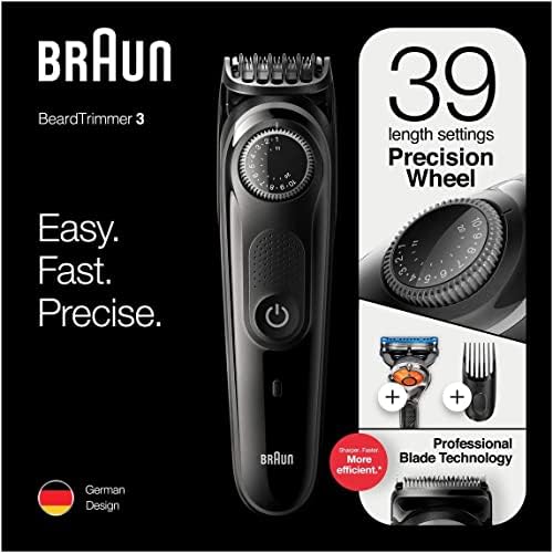 Braun beard trimmer bt3242 with precision dial, 2 combs and gillette ...