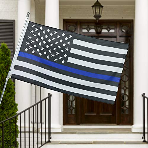 KPP 3x5 Ft Thin Blue Line USA Flag, 2020 US Police Flag in Outdoor ...