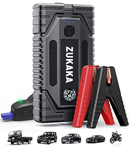 ZUKAKA Car Jump Starter 1500A Peak 15800mAh Battery Starter Up to 7L ...