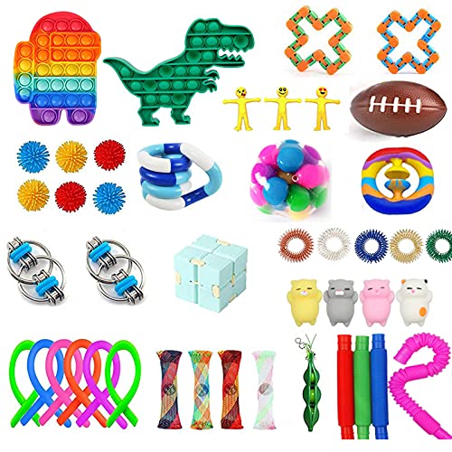 46 Pack Sensory Fidget Toys Set, Stress Relief and Anti-Anxiety Fidget ...