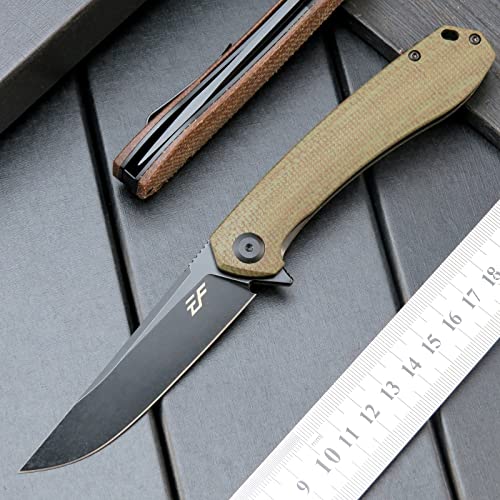 Eafengrow EF947 D2 Steel Blade Micarta Handle Folder Knife For Working ...