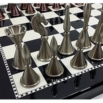 Amazon.com: Brass Metal Modern Art Deco Staunton Chess Set w/ 15" High ...