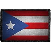 Amazon.com: Puerto Rico Flag - Color | Hook and Loop Attach for Hats ...