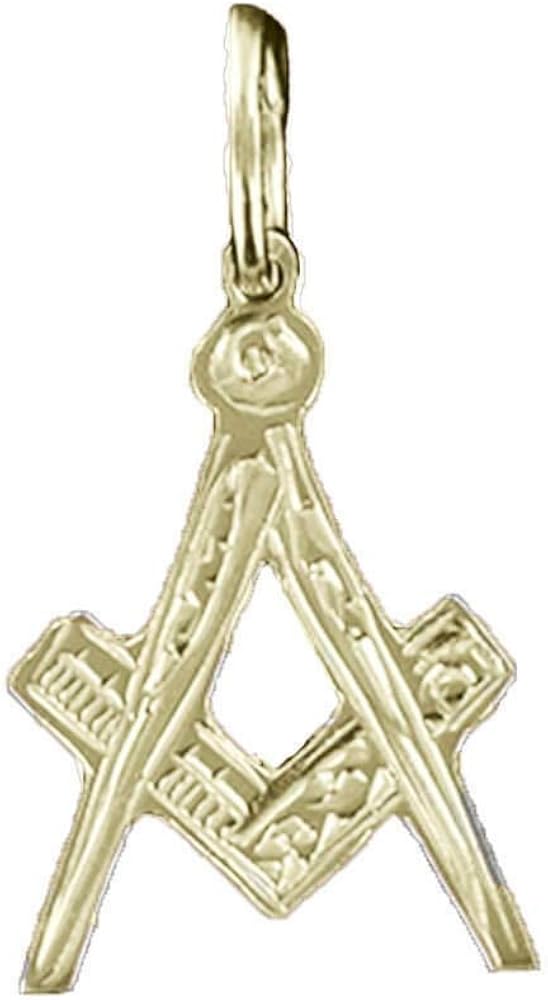 Hallmarked 9ct Gold Masonic Square And Compass Pendant - 16" Chain ...