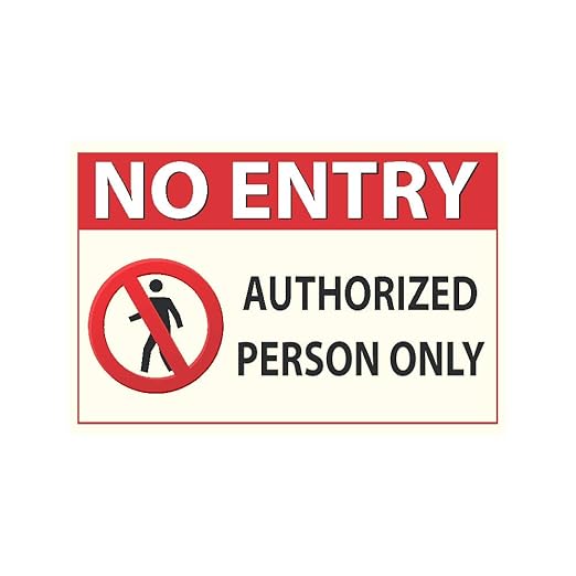 Buy Anne Print Solutions® No Entry Authorized Person Only Stickers for ...