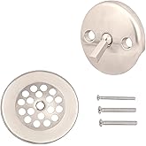 Enhon Universal Bath Tub Drain Linkage Assembly with Trip Lever and Strainer Done Cove, Bathtub ...