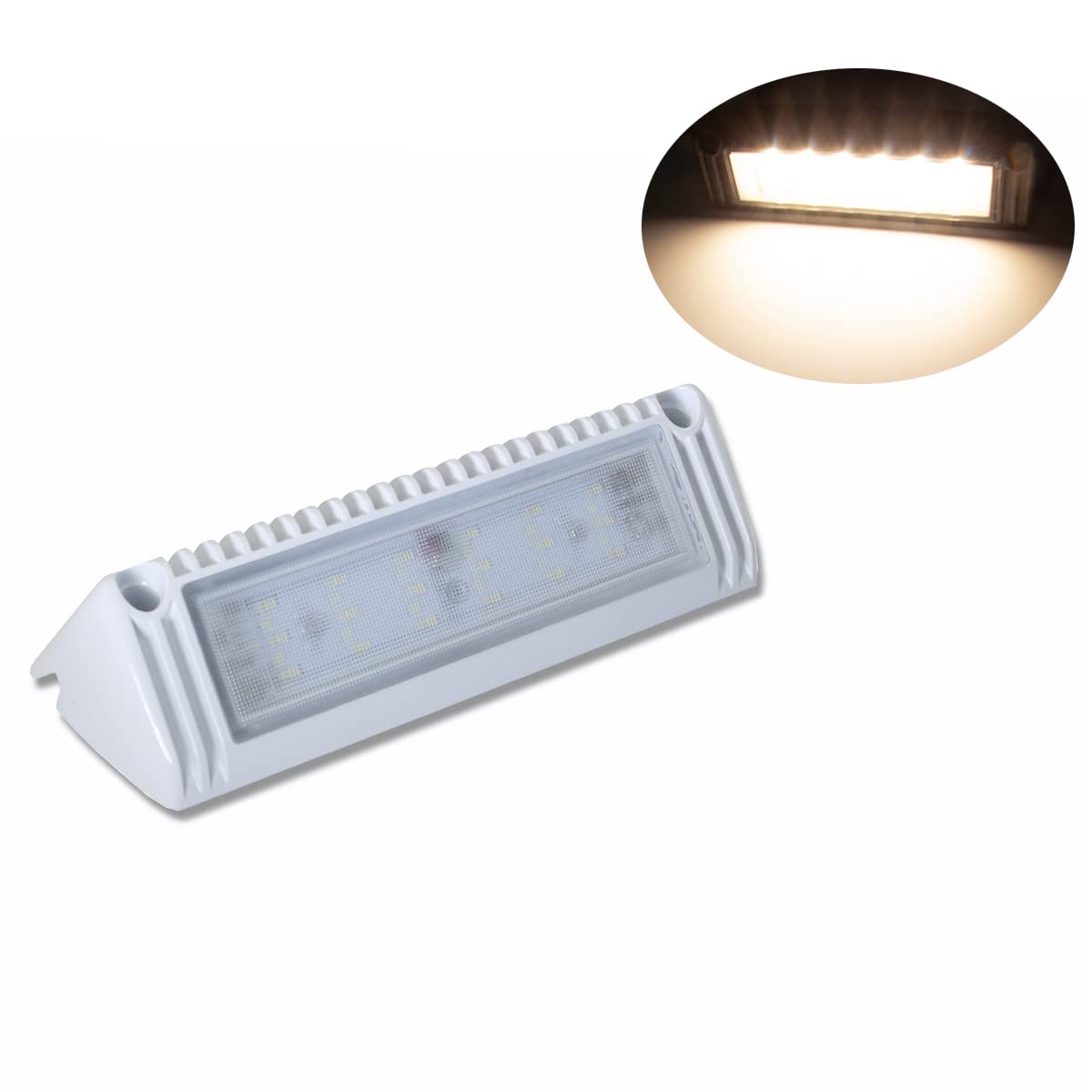 Raycharm 9" RV & Marine Boat Exterior LED Scene Light Fixture, 40° Down ...