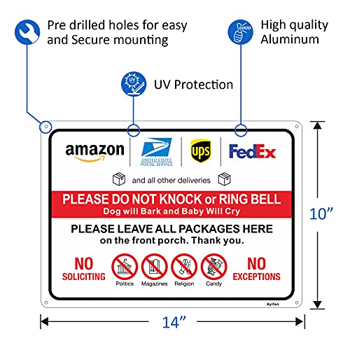 Deliveries Ring Bell If No Answer Leave Package Here Metal Sign 4x6 ...