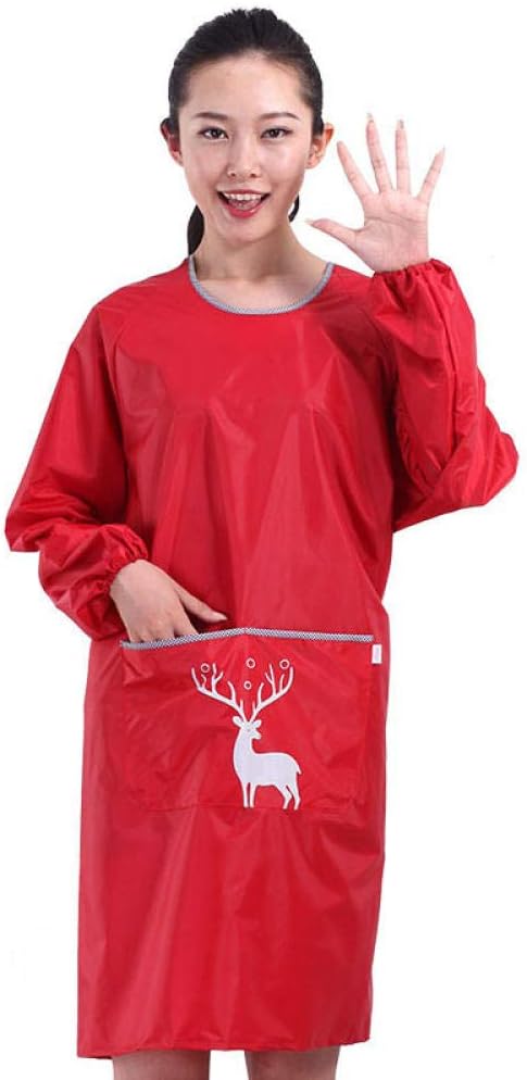 Waterproof Apron Long Sleeve Kitchen Oilproof Protective Clothing Gown ...
