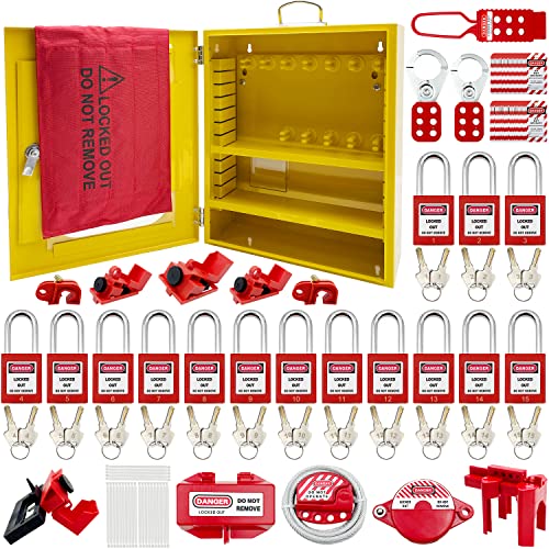 SAFBY Lockout Tagout Station Kit Board Locks,Lock Out Tag Out Loto Hasps,Tags,Circuit Breaker ...