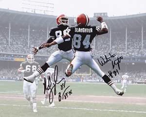 WEBSTER SLAUGHTER / REGGIE LANGHORNE CLEVELAND BROWNS ACTION SIGNED ...