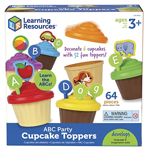 Learning Resources ABC Cupcake Party Toppers, Develops Language Skills ...