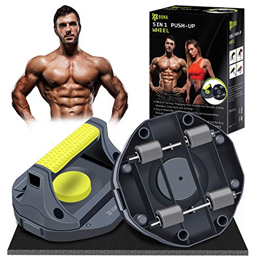 BONA Fitness Push Up Roller, 5 in 1 Pushup Roating Pushup Handles , Ab ...