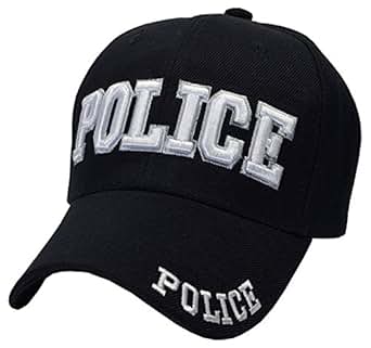 Amazon.com: Police - Law Enforcement, Baseball Cap Hat Black 3D ...
