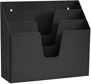 Acrimet Horizontal Triple File Folder Organizer (Black Color) : Amazon ...