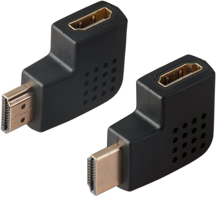 VANDESAIL HDMI 90 Degree Adapter Angled HDMI Coupler Male to Female Adapter 270 Degree Gold ...