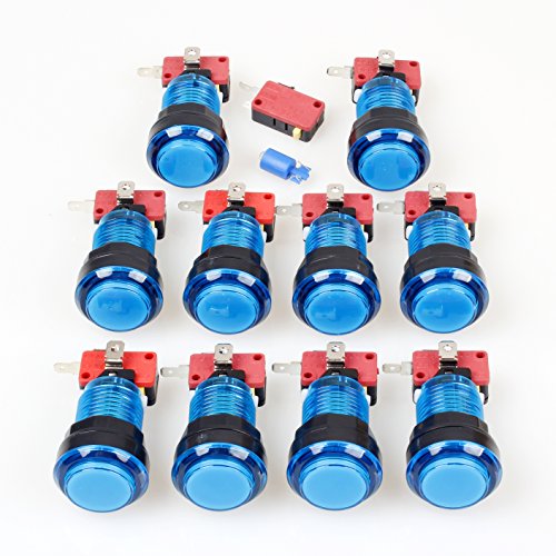 Buy EG Starts 10x New LED Full Color Arcade Push Button With Micro Switch For Acade Machine Mame ...