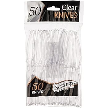 Amazon.com: Crystalware Heavy Weight Plastic Knives 100/box, Clear ...
