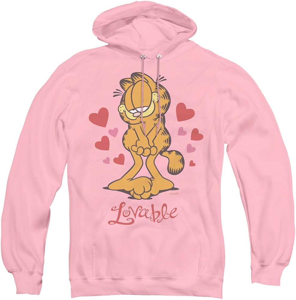 Amazon.com: Garfield Lovable Unisex Adult Pull-Over Hoodie for Men and ...