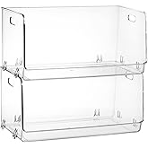Amazon.com: TidyFriend Plastic Stackable Storage Bins for Pantry - 2 ...