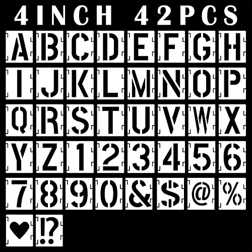Mua Alphabet Letter Stencils 4 inch, 42 Pcs Reusable Plastic Letter and ...