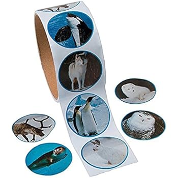 Amazon.com: Penguin Face Roll of Stickers (100 stickers per roll) 1 1/2 ...