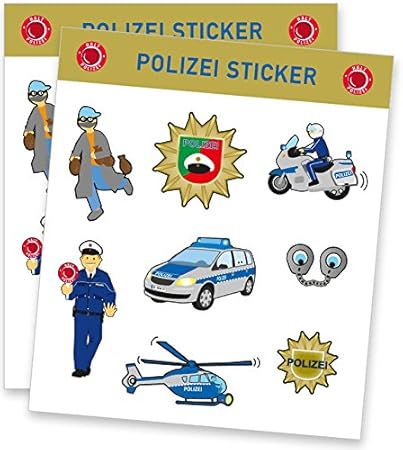 8-tlg. Aufkleber-Set * POLIZEI STICKER * als Mitgebsel oder Geschenk ...