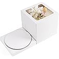 Amazon.com: Moretoes 8 Pack Cake Boxes with Boards, 12x12x12 Inch Cake ...