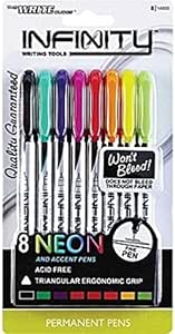 Amazon.com : Infinity Permanent Neon Markers - 8 Colors - Fine Point ...