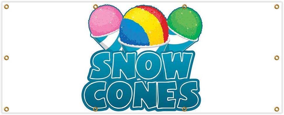 Amazon.com : 36"x96" Snow Cones Banner Sign SNO Cone SNO kones Signs ...