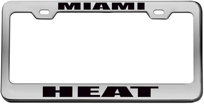 Amazon.com: Miami Heat Sports Team Chrome License Plate Frame Tag Black ...