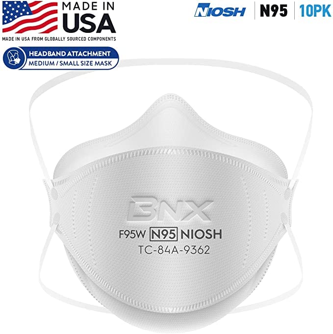 BNX N95 Mask NIOSH Certified MADE IN USA Particulate Respirator ...