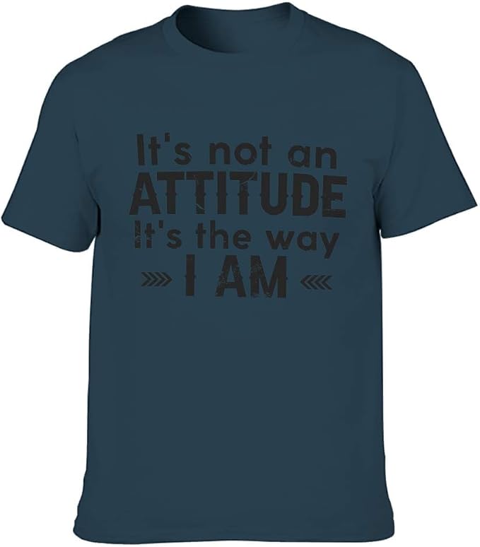 Amazon.com: It's Not an Attitude T Shirts for Men Funny Humor Wear Navy ...
