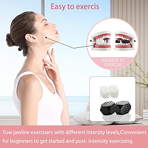 Haigivesoon Jaw Jawline Exerciser Set Double Chin Reducer Eliminator ...