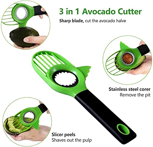 Avocado Slicer, 3 in 1 Avocado Cutter for Fruit and Vegetables Avocado ...