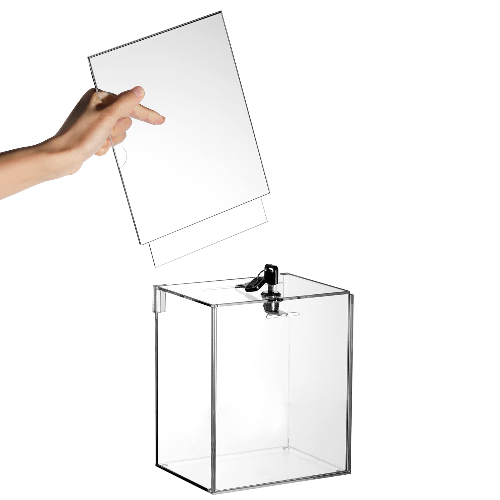 Mua Youeon Large Acrylic Donation Box with Lock, 6.7 x 5 x 16 in Clear ...