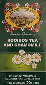 Amazon.com : Rooibos Tea + Chamomile(10%): 40 Bag Count 3.5oz. 100% ...