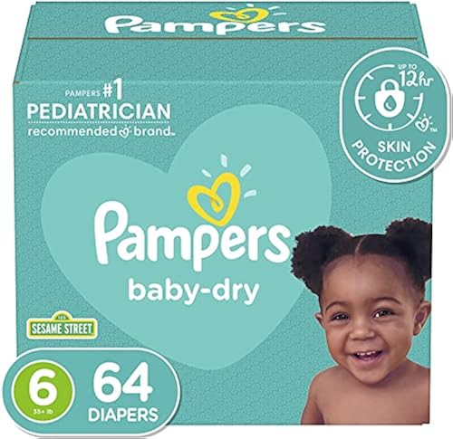 Diapers Size 6, 64 Count - Pampers Baby Dry Disposable Baby Diapers ...