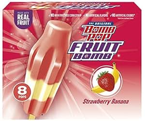 Bomb Pop Strawberry Banana Fruit Bomb Ice Pops, 8 ct: Amazon.com ...