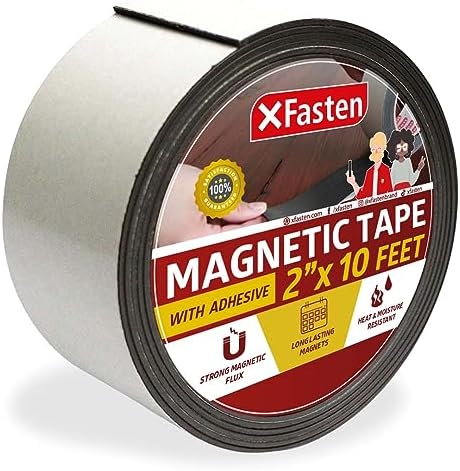 XFasten Strong Magnetic Tape for Whiteboard, 2-Inch X 10-Foot Magnetic ...