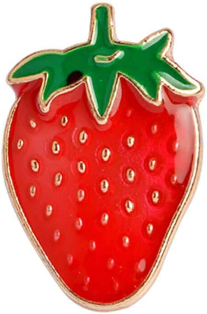 CoSunny Strawberry Lapel Pin 2 Piece Set Summer Fruit Enamel Brooch ...