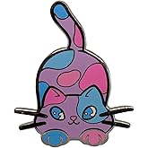 Amazon.com: Genderfluid Purride Calico Cat Hard Enamel Pin in ...