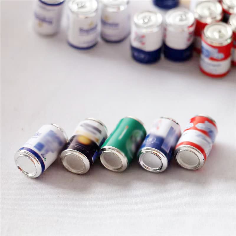 1:12 Scale 11 Pcs Miniature Beer Bottles and Beer Cans Mini House Drink ...