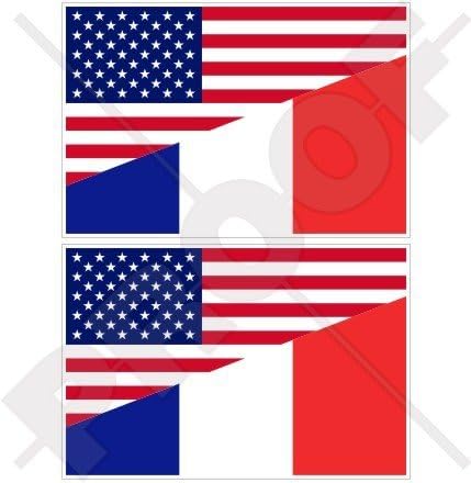 Amazon.com: USA United States of America & FRANCE Flag, American ...