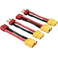 Amazon.com: OliRC 4pcs XT60 XT-60 to T-Plug Deans Style Male Female Connector Adapter with 14awg ...