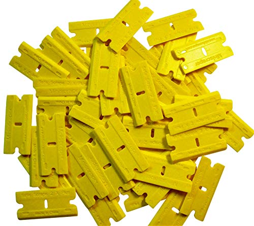 Mini Scraper 1 Pack (100pcs) 2X-Plus Double Edged Plastic Razor Blades ...