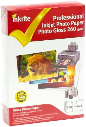 Inkrite Professional Inkjet Photo Paper 6x4 260gsm 100 sheets: Amazon ...