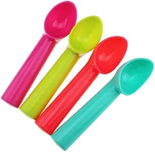 Amazon.com: Food Grade Plastic Ice Cream Scoop 4 Pcs with 4 Colors Ice ...