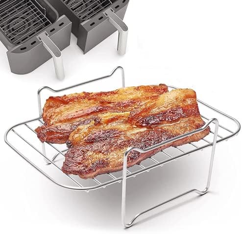 Air Fryer Rack for Double Basket Fryers, BBQ Rack, Non-stick 304 ...