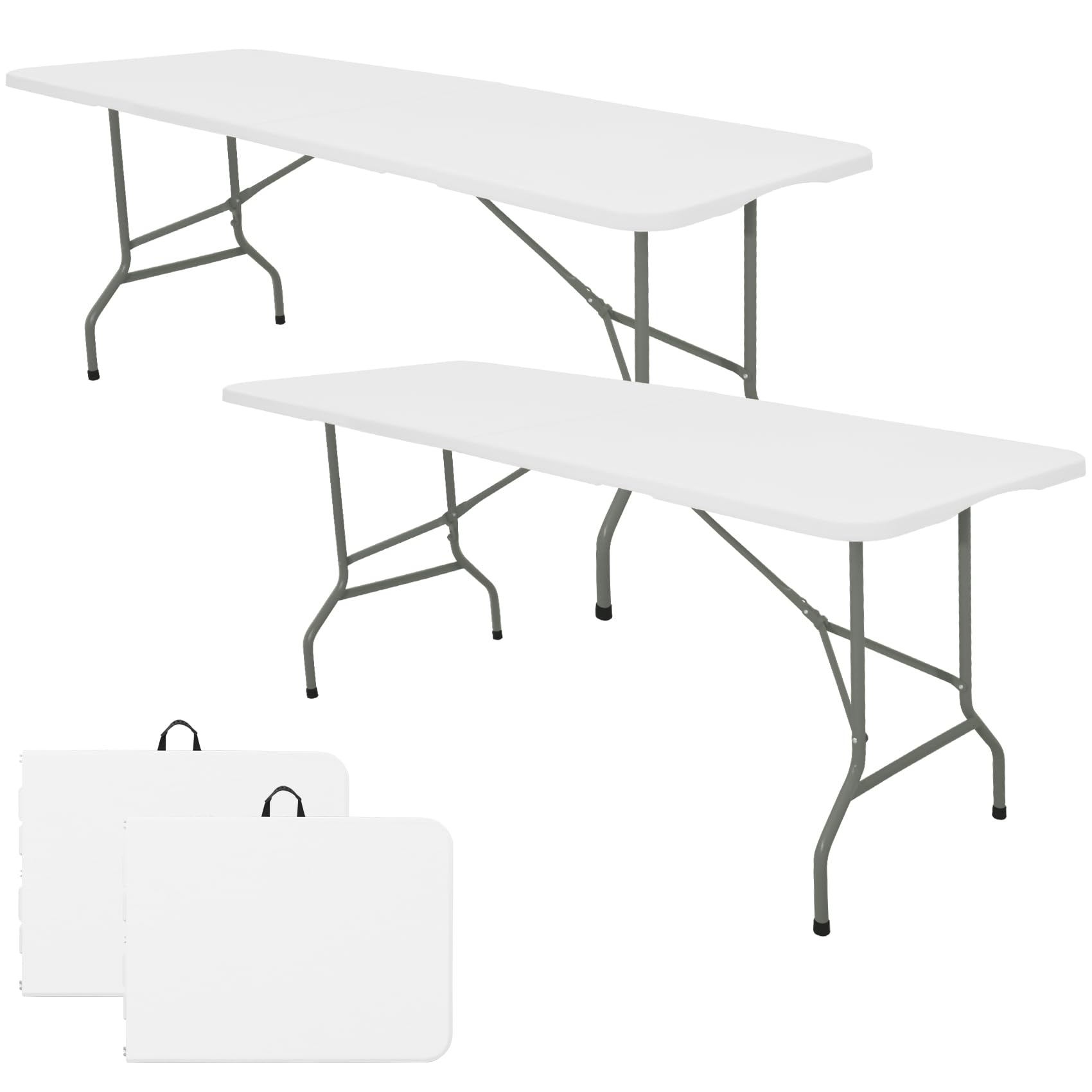 MISSING HARDWARE**** Set of 2 Folding Table 6 FT Lightweight Camping Table Portable Plastic ...